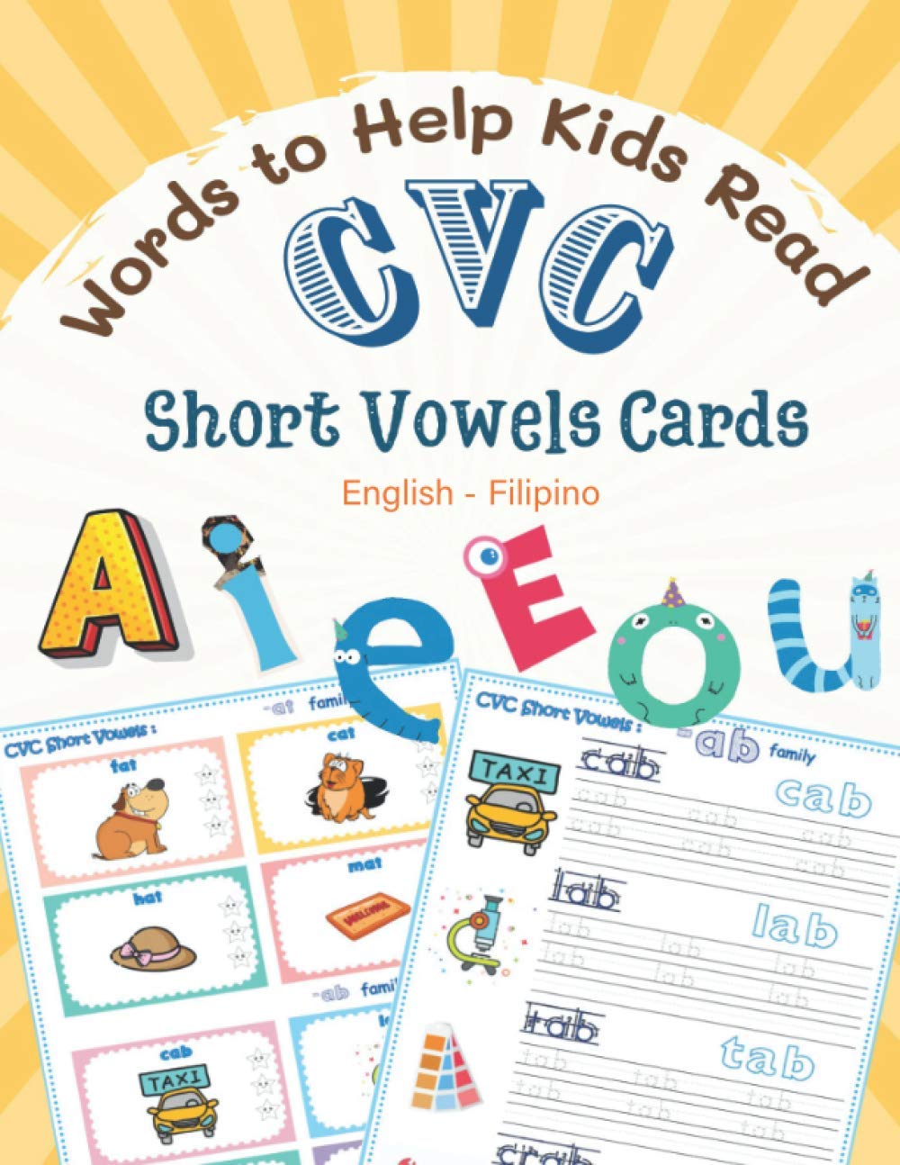 Buy CVC Words to Help Kids Read Short Vowels Cards A E I O U English ...