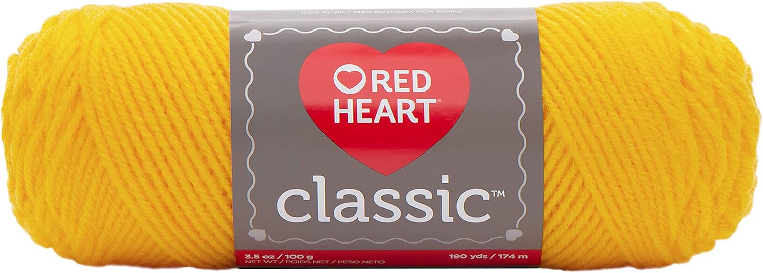 Amazon.com: RED Heart E267.1270Red Heart Classic Yarn, Golden Yellow