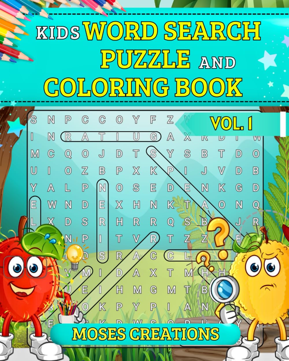 Word Search & Color Mania: 50 Fun Puzzles for Kids of all Ages, Vol. 1 ...