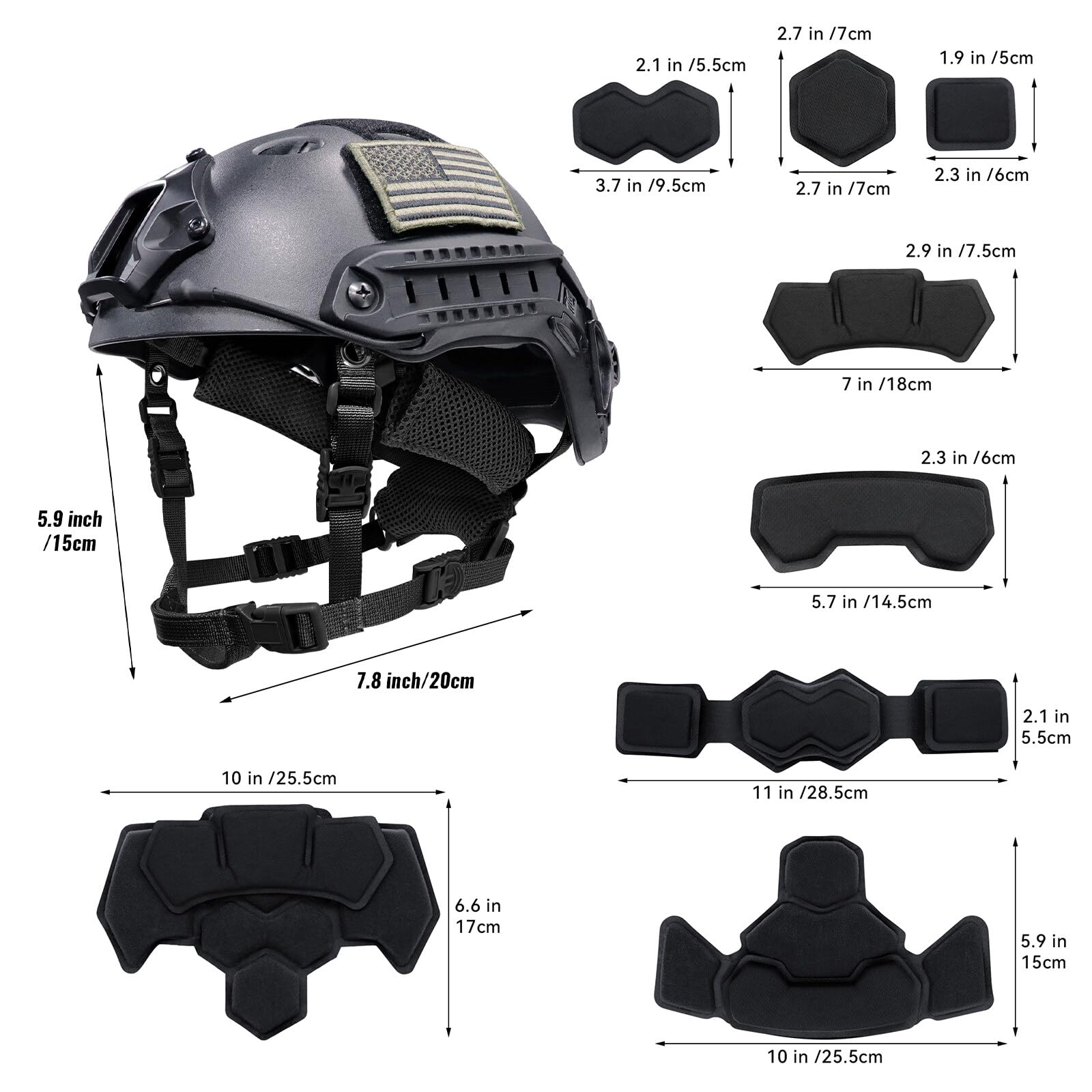 Snapklik.com : Tactical Helmet Pads And Helmet Chin Strap Replacement ...