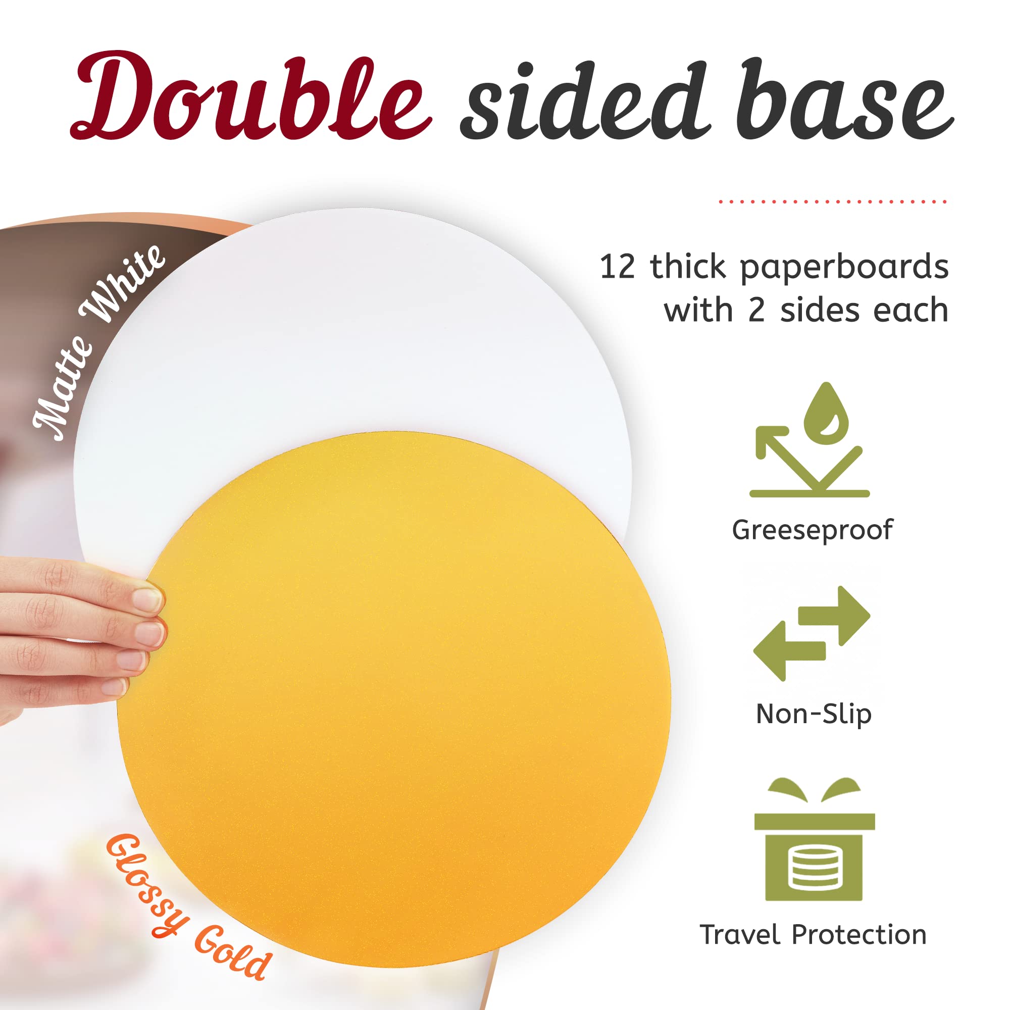 Cake Boxes with Cake Boards Set - 12 Front-Loading Cake Boxes 10 Inch ...