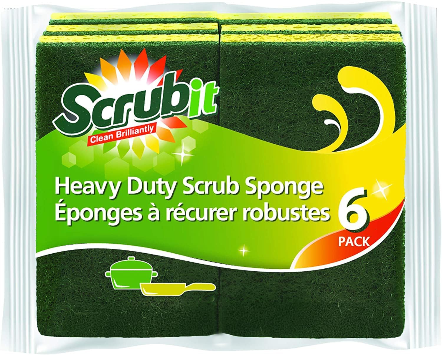 Amazon.com: Cleaning Heavy Duty Scrub Sponge by Scrub-it - Scrubbing ...