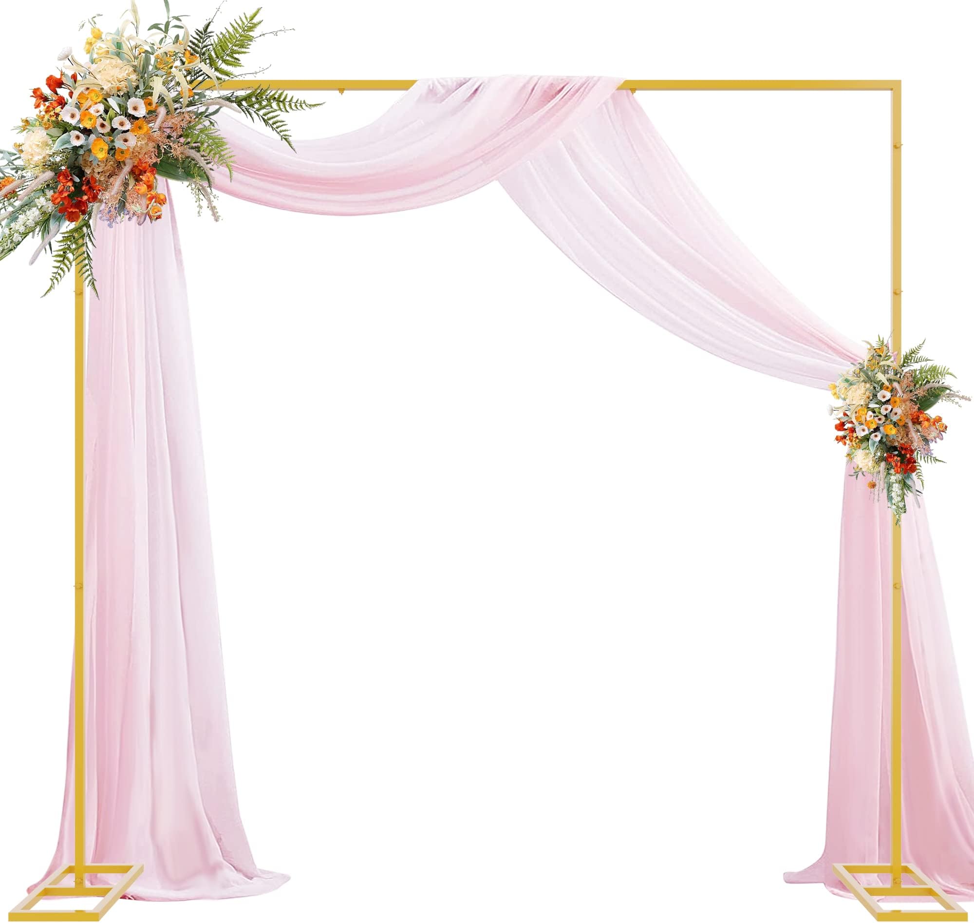 Amazon.com : LANGXUN Heavy Duty Gold Metal Square Backdrop Stand Arch ...
