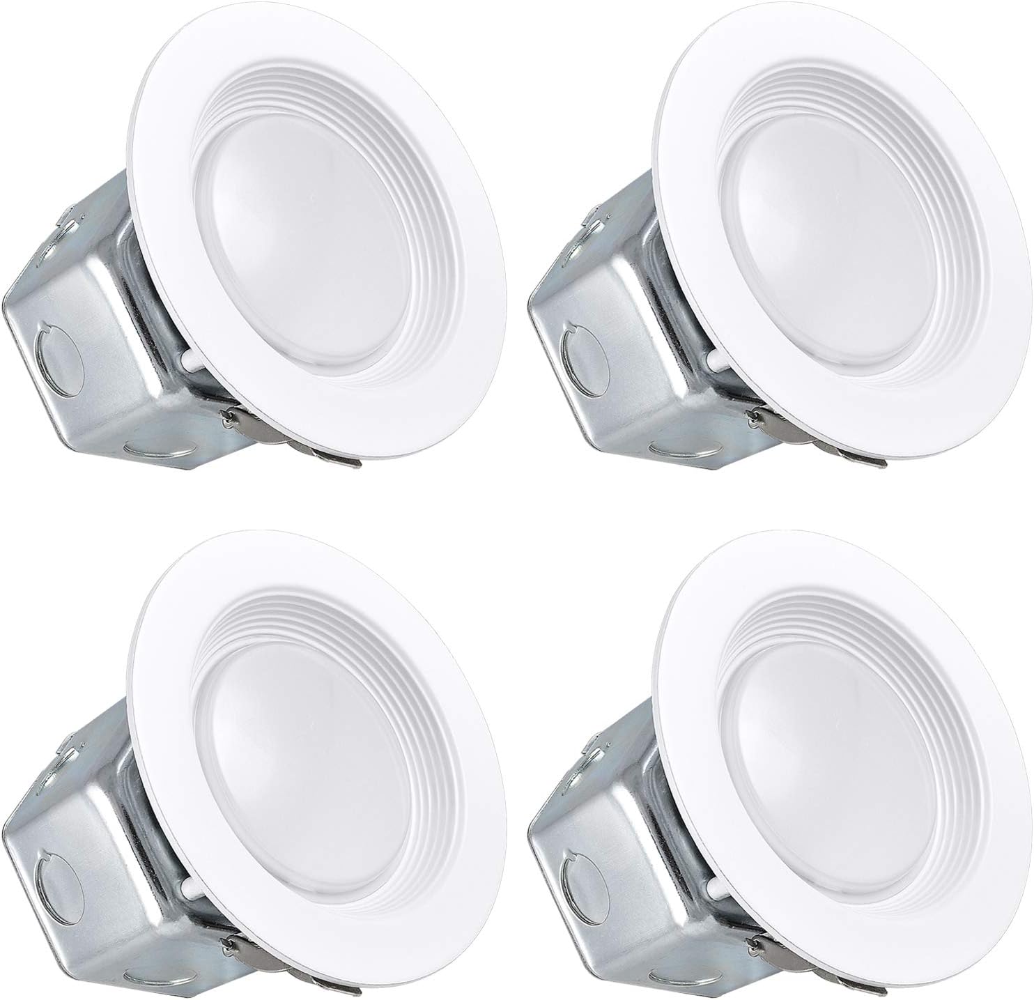 Luxrite 4 Inch LED Recessed Light with Junction Box, 10W, 3000K Soft ...