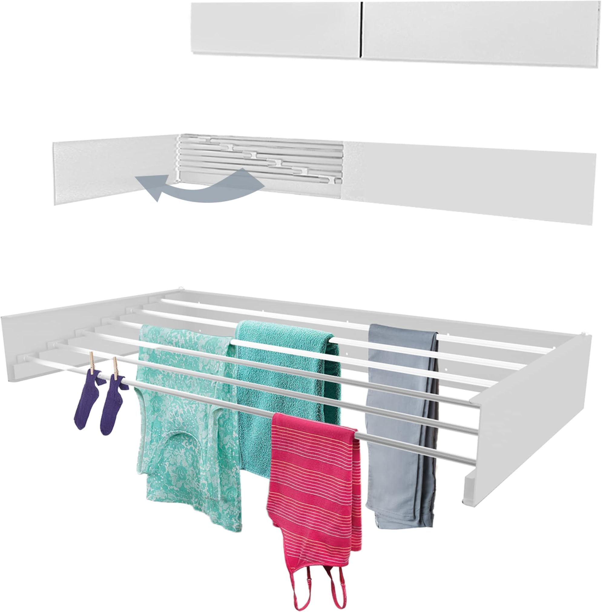 Amazon.com: Arrange a Space 32" Long Single Hang/Shelf Kit Laundry ...