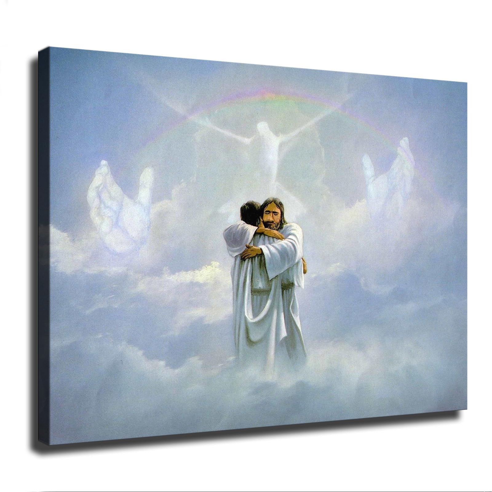 Amazon.com: QqLAdy Welcome Home To Heaven Jesus Christ poster Canvas ...