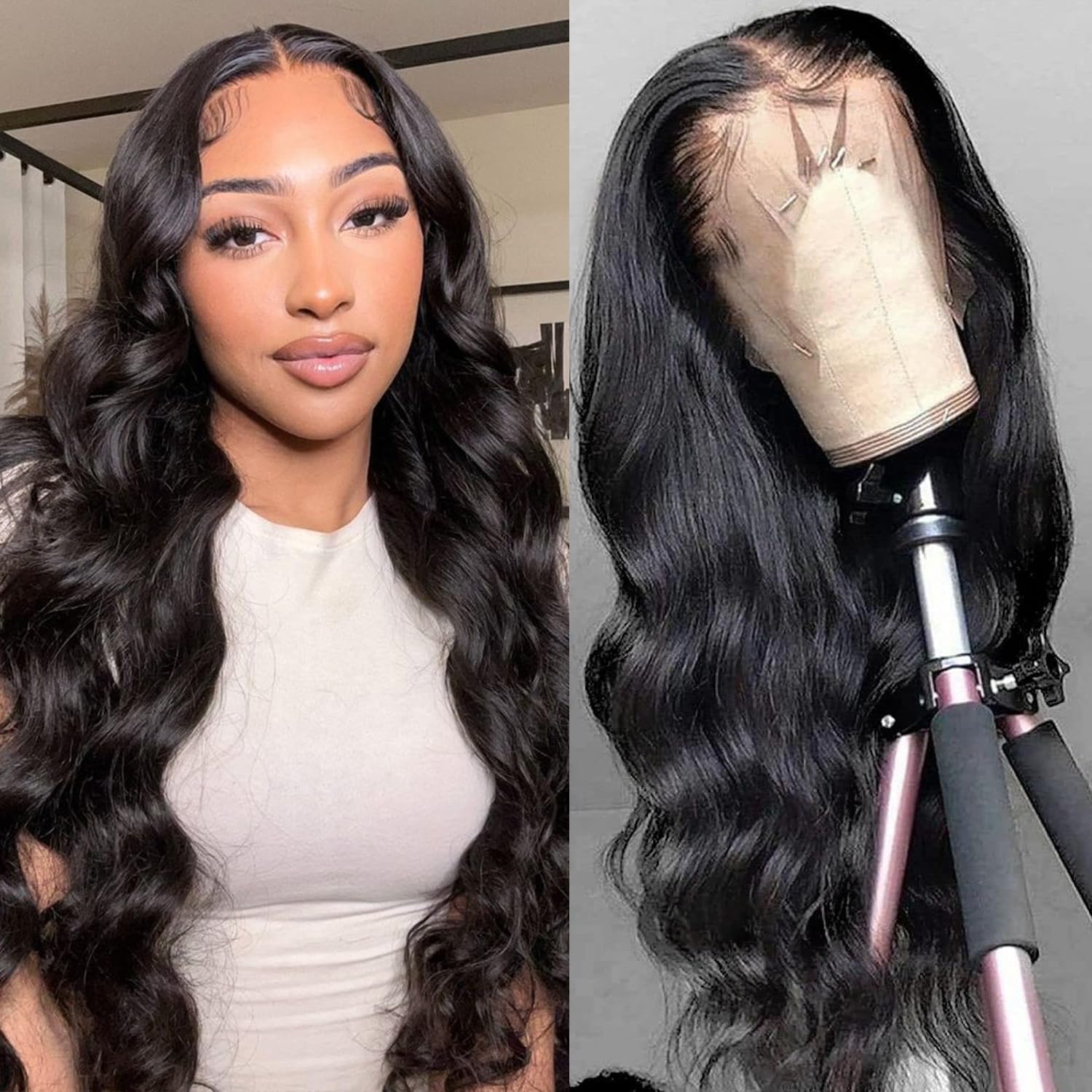 Amazon.com : Yumkot 13x6 Body Wave Lace Front Wigs Human Hair 32inch HD ...