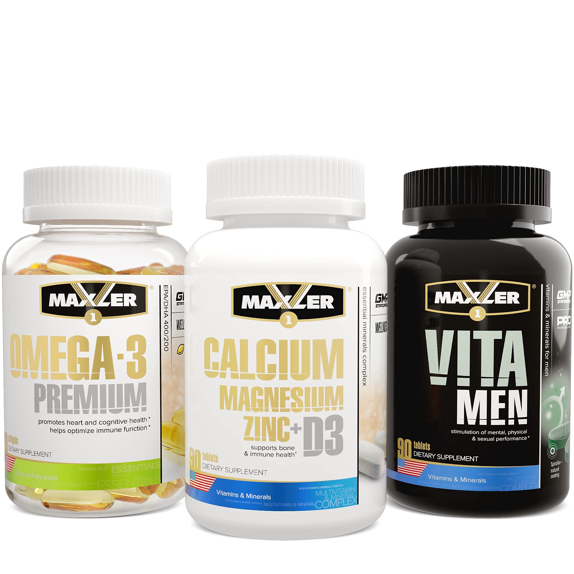 Buy Maxler Calcium Magnesium Zinc Plus D3 & VitaMen Multi for Men ...