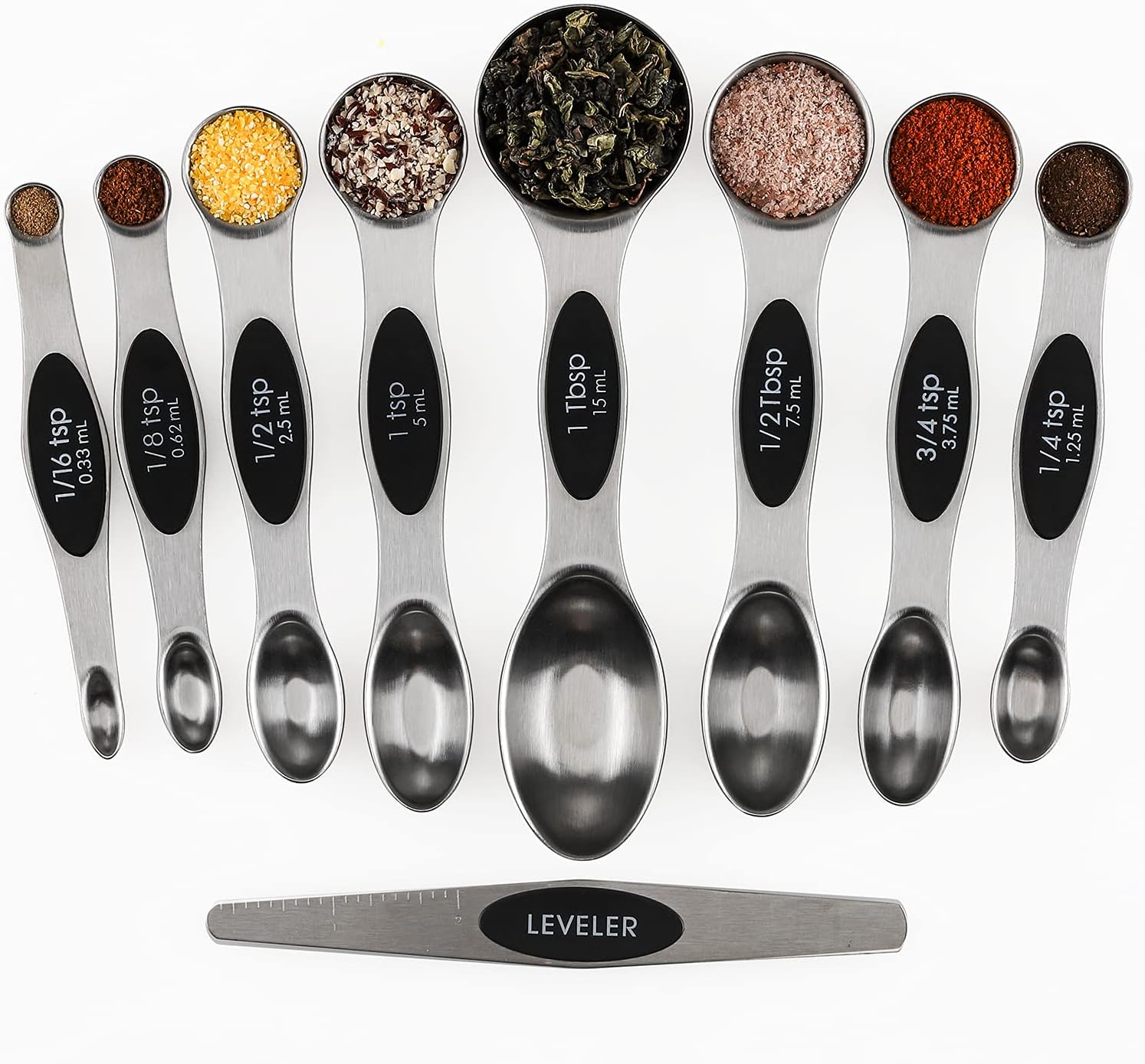 Amazon.com: Magnetic Measuring Spoons Set of 5 Stainless Steel Dual ...