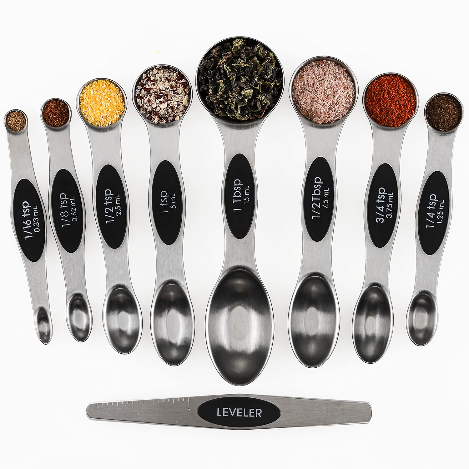 Amazon.com: Magnetic Measuring Spoons Sets of 9 Stainless Steel Dual ...