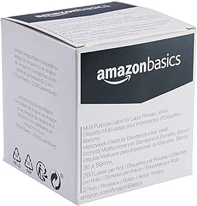 Amazon Basics - Multi-purpose labels for label printers, white, 36 mm x ...