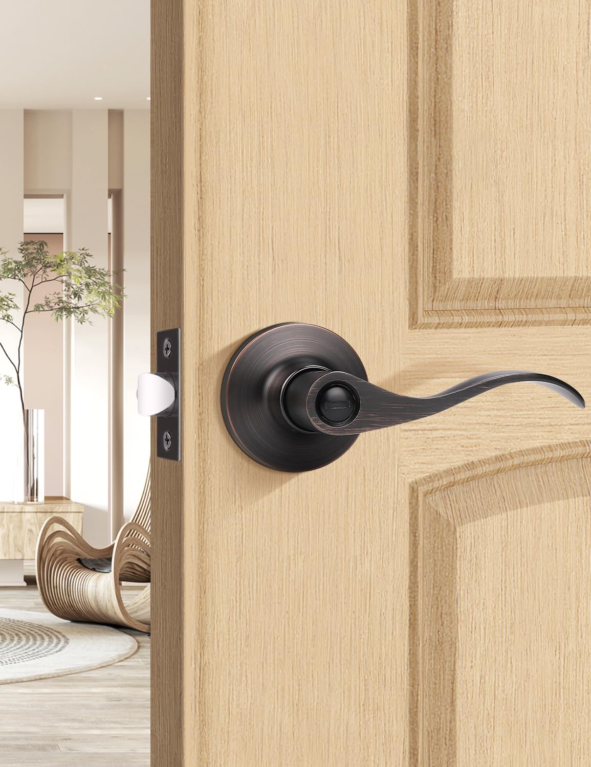 Mengico 1 Pack Interior Door Lever,Oil Rubbed Bronze Lever Door Handle ...