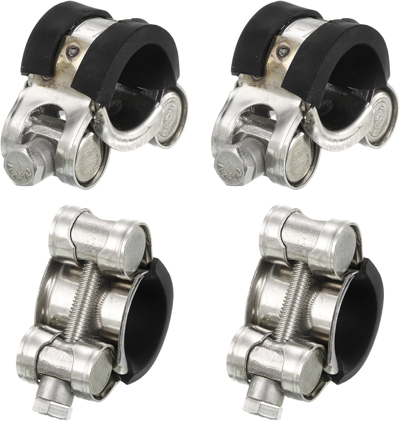 sourcing map 4Pcs T-Bolt Hose Clamp Working Range 20-22mm Rubber ...