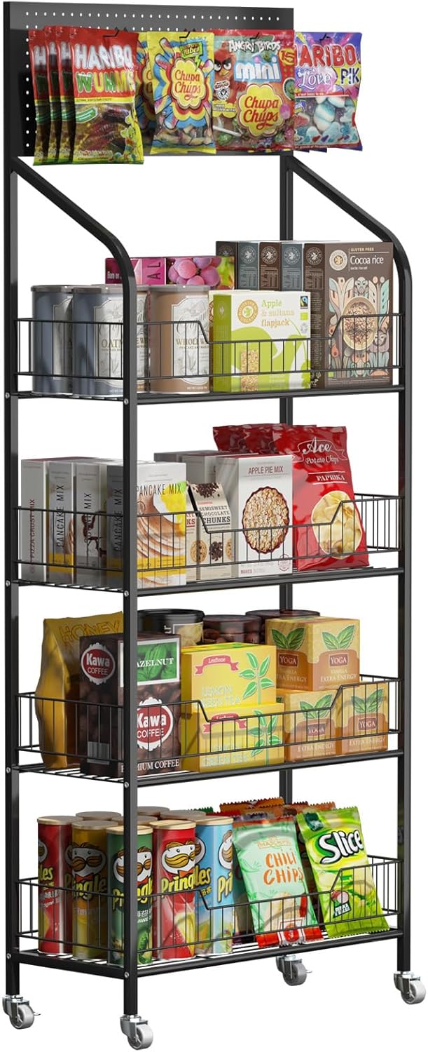 Amazon.com: Nisorpa 4-Tier Retail Snack Display Rack, Metal Supermarket ...