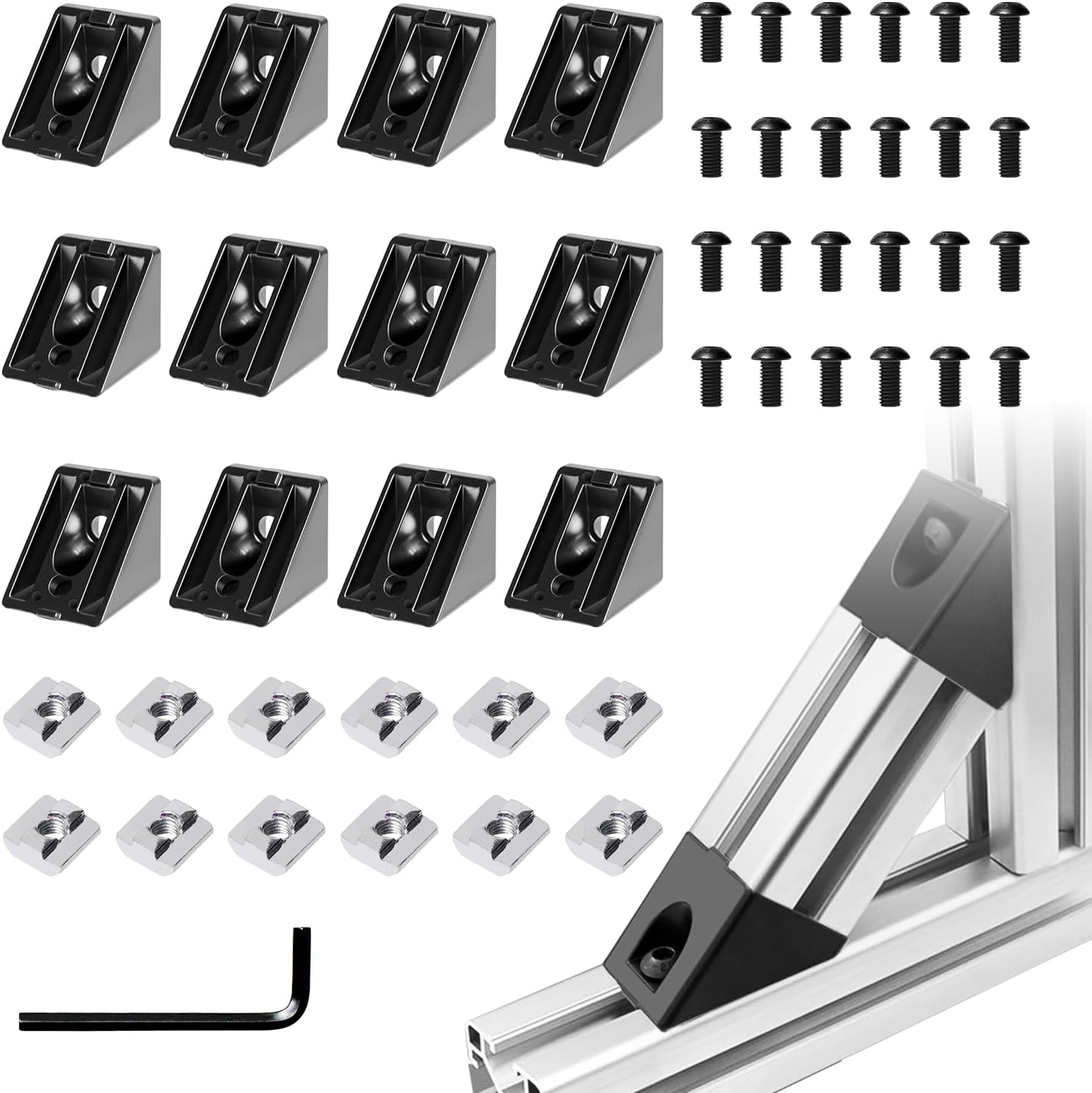 Amazon.com: Seekliny 12pcs 4040 45 Degree Inside Corner Angle Support ...