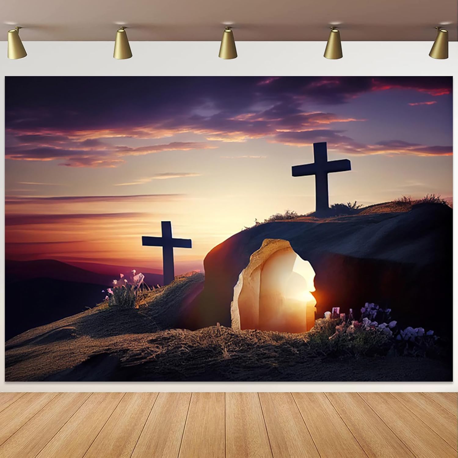 Amazon.com : Yeele 5x3ft Empty Tomb of Jesus Backdrop Mountain Sunset ...