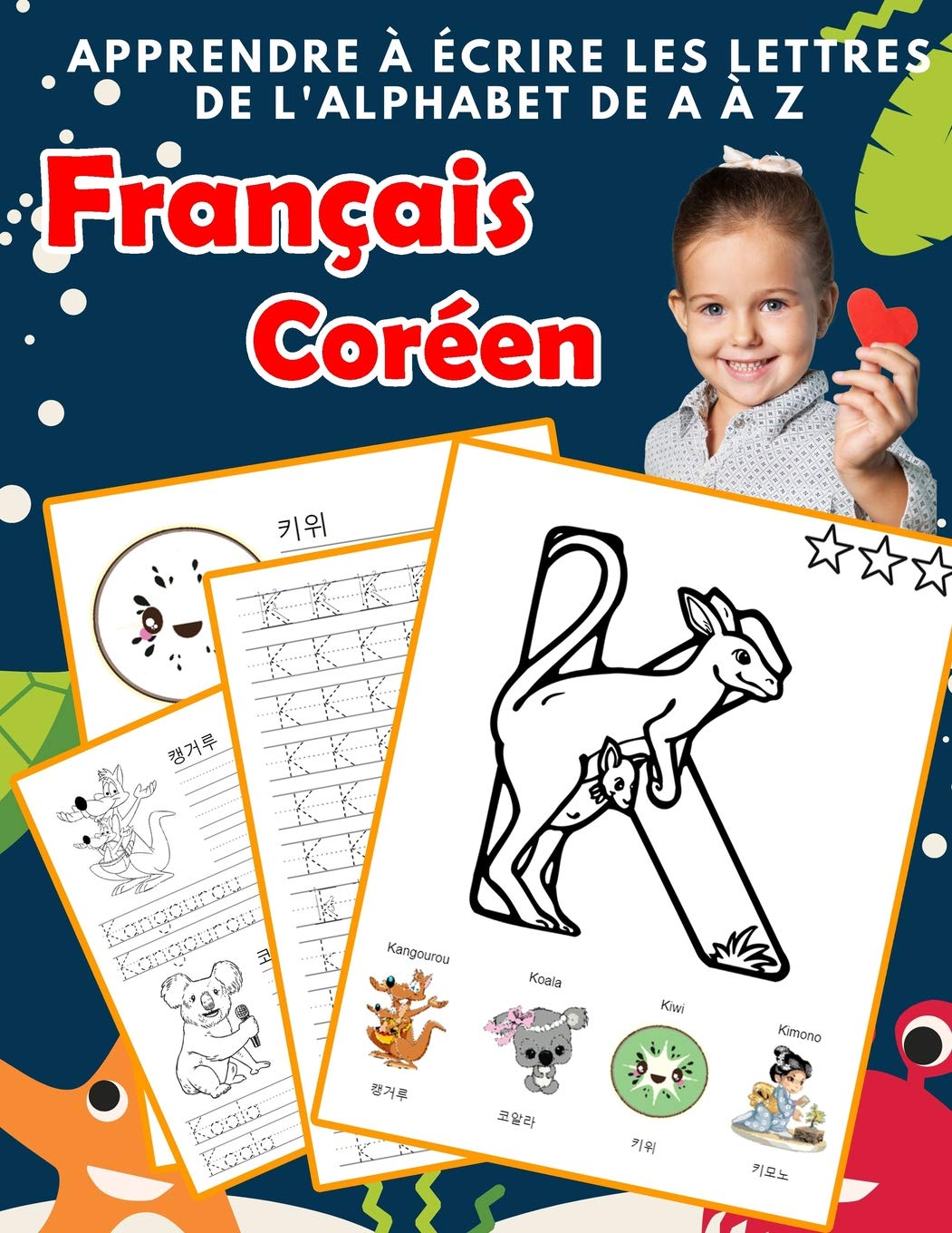 Apprendre à écrire les lettres de l'alphabet de A à Z Français Coréen ...
