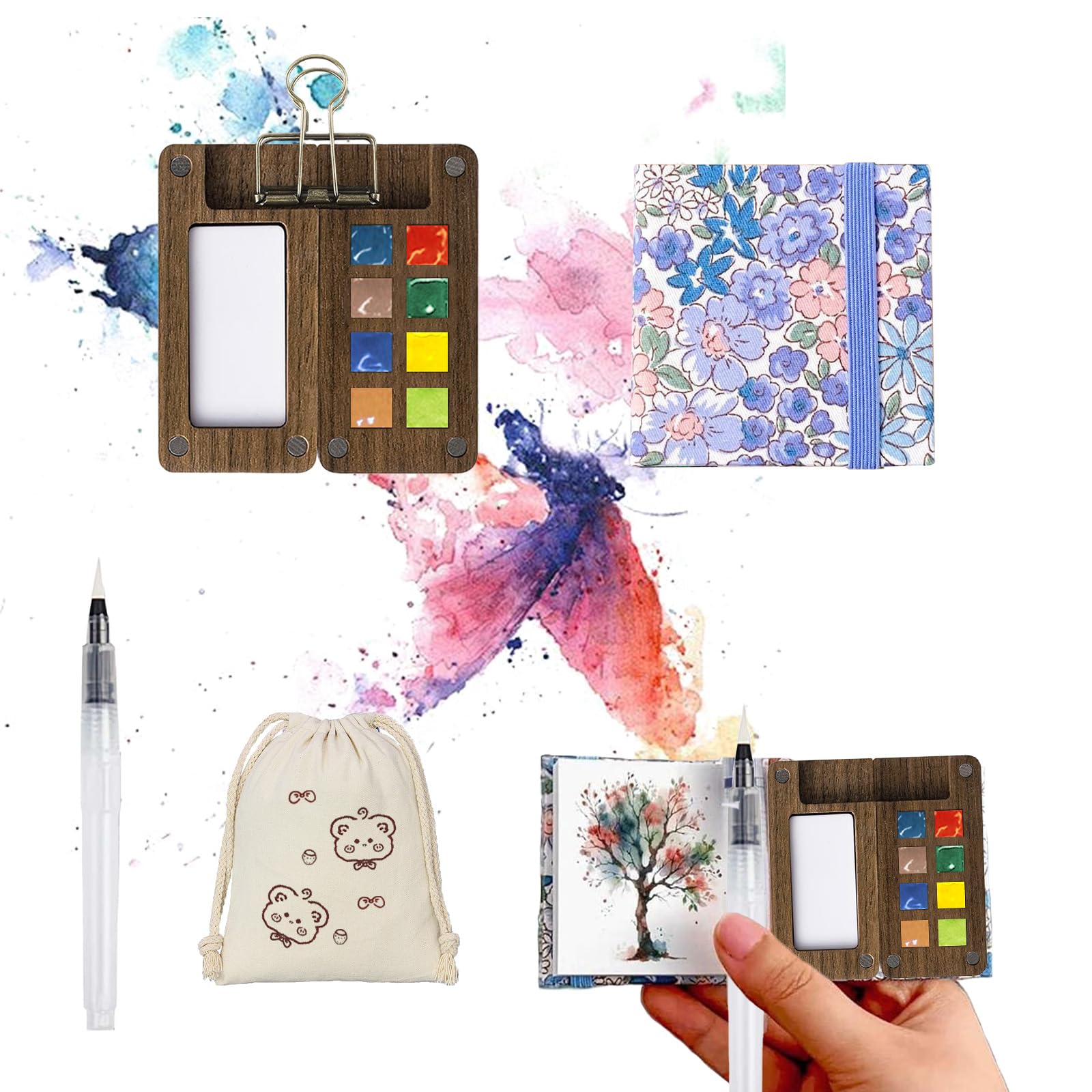 Amazon.com: Mini Paint Palette Travel kit - Travel Ready Watercolor ...