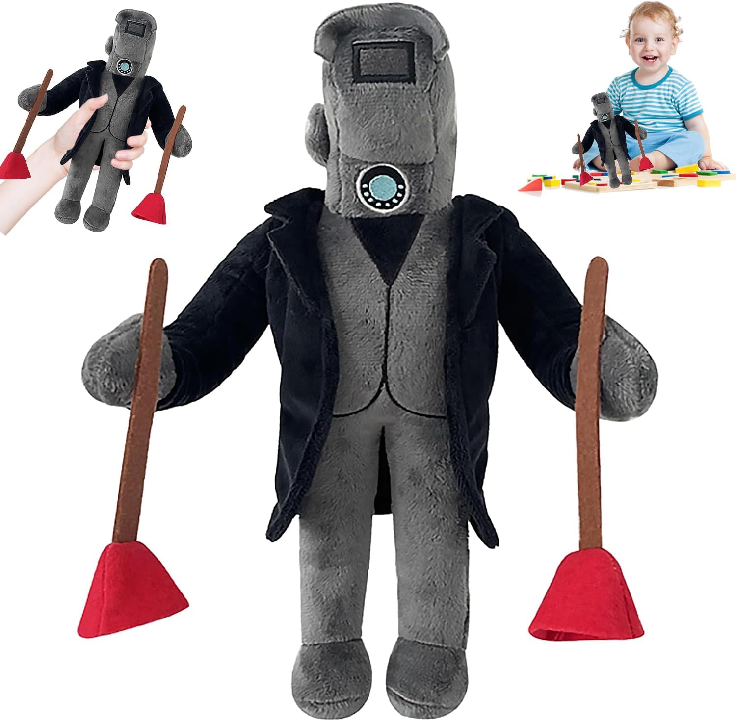 Toilettes en Peluche Figure Jouet, 30cm Double Plunger Cameraman ...