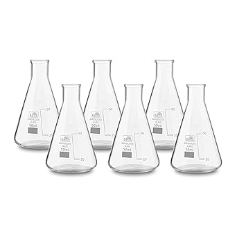 Bello Borosilicate 3.3 Glass Conical Flask 50 ml with Graduation Marks ...
