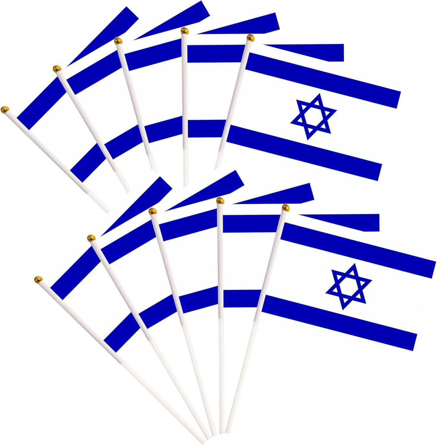 Amazon.com : 50 Pack Israel Israeli Small Mini Hand Held Flags on Stick ...