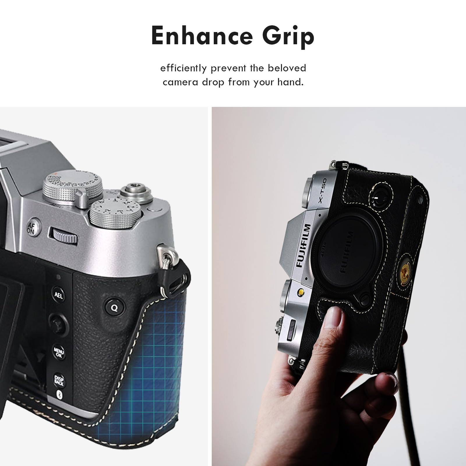 VOVMOEYA Camera Case for FUJIFILM X-T50 Mirrorless Digital Camera,Fuji XT50 Half Case with Soft ...