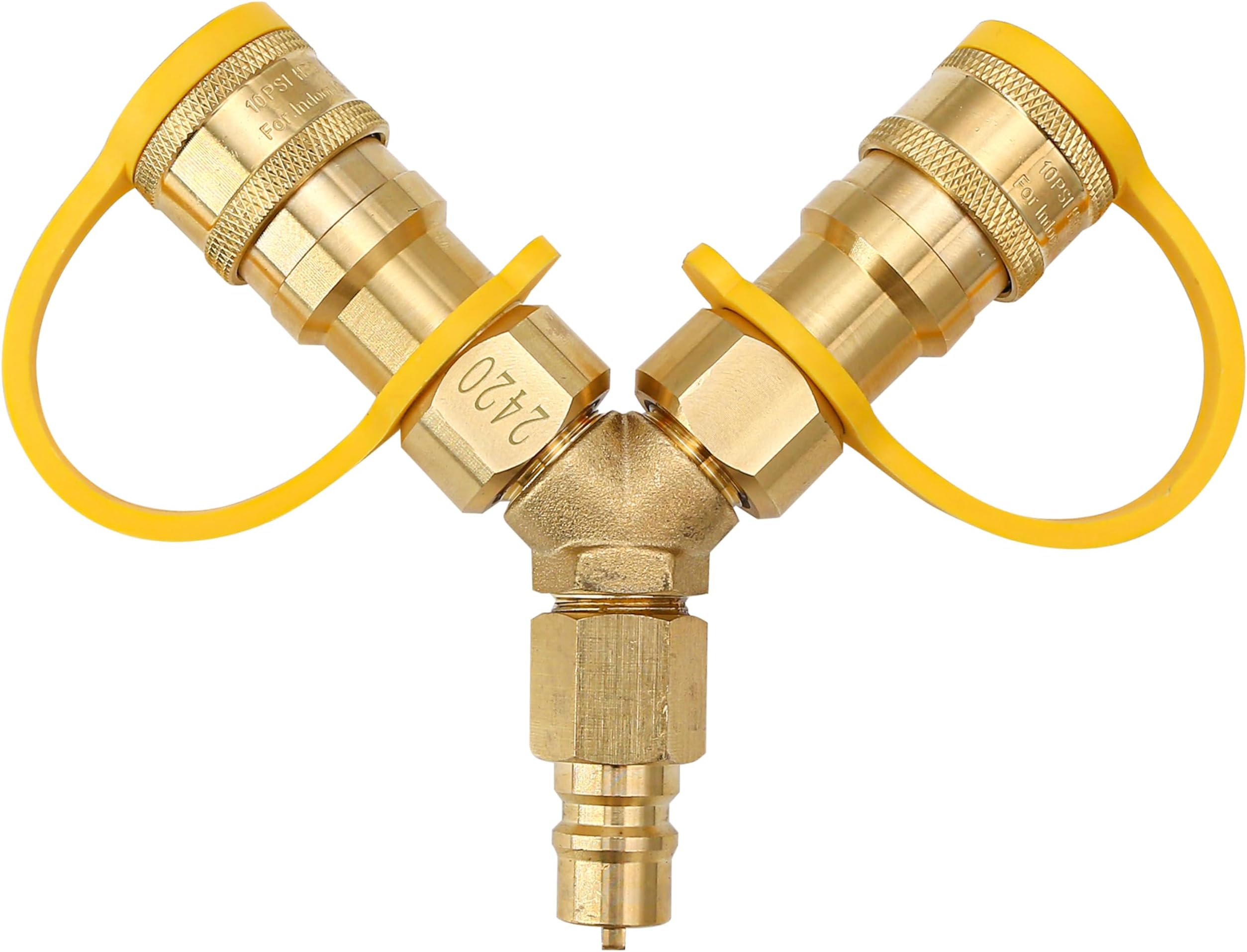 Amazon.com : 1/2 inch Natural Gas Y Splitter, 2-Way Natural Gas Quick ...