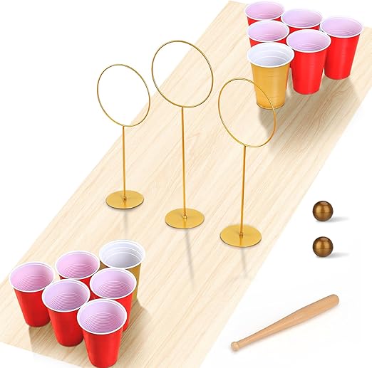 Amazon.com: XEFINAL Party Beverage Pong Game Set with 3 PCS Large Goal ...