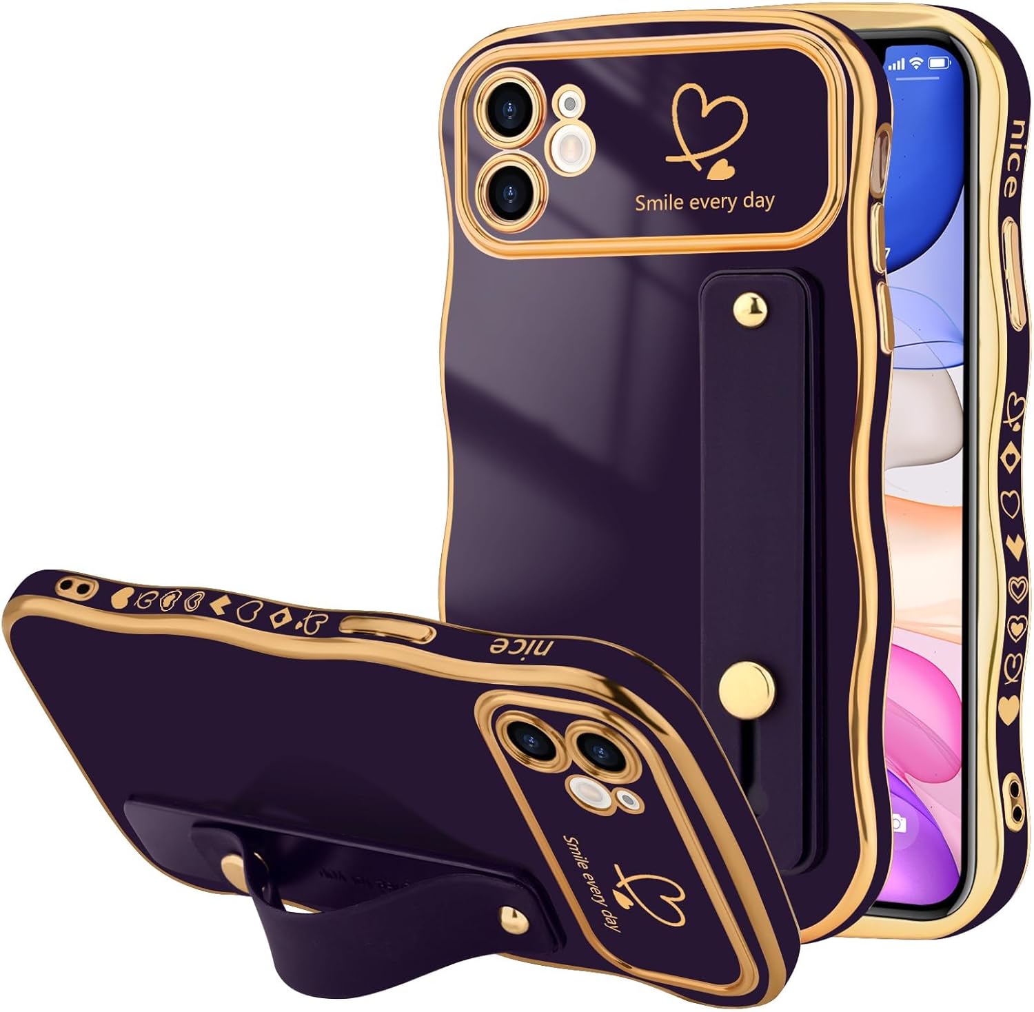 Amazon.com: LLZ.COQUE for iPhone 11 Case for Women Girls with Strap ...