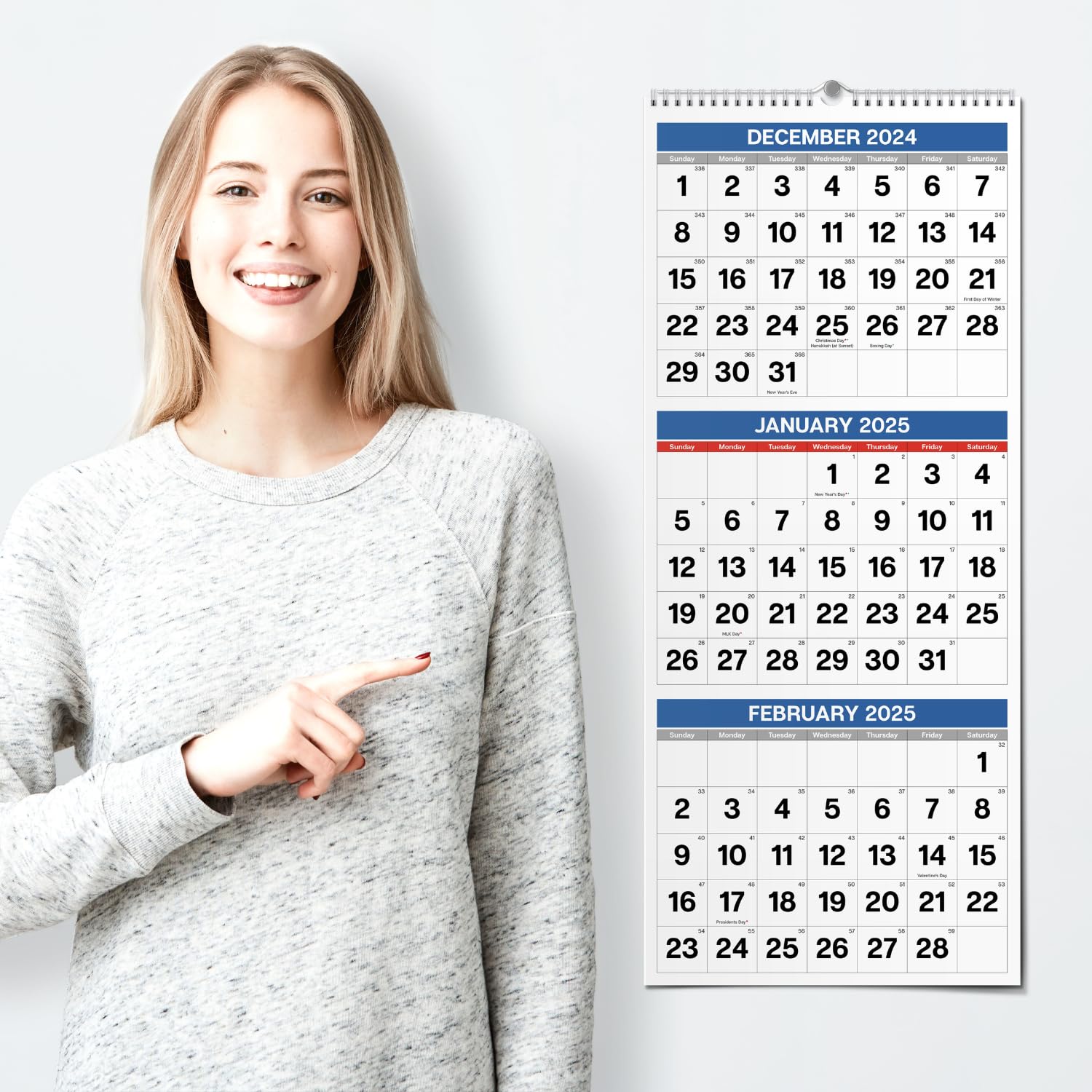 Dunwell Three Month View Calendar 2023-2024, Use to December 2024, 3 ...