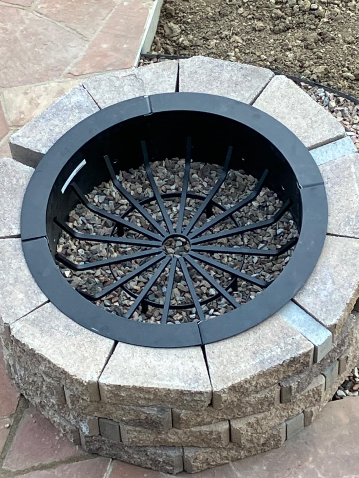 Amazon.com: Idzo 27in Fire Grate Log Grate Wrought Iron Fire Pit Round ...