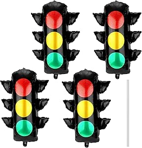 Amazon.com: 4pcs Traffic Light Balloons, Race Car Birthday Party ...