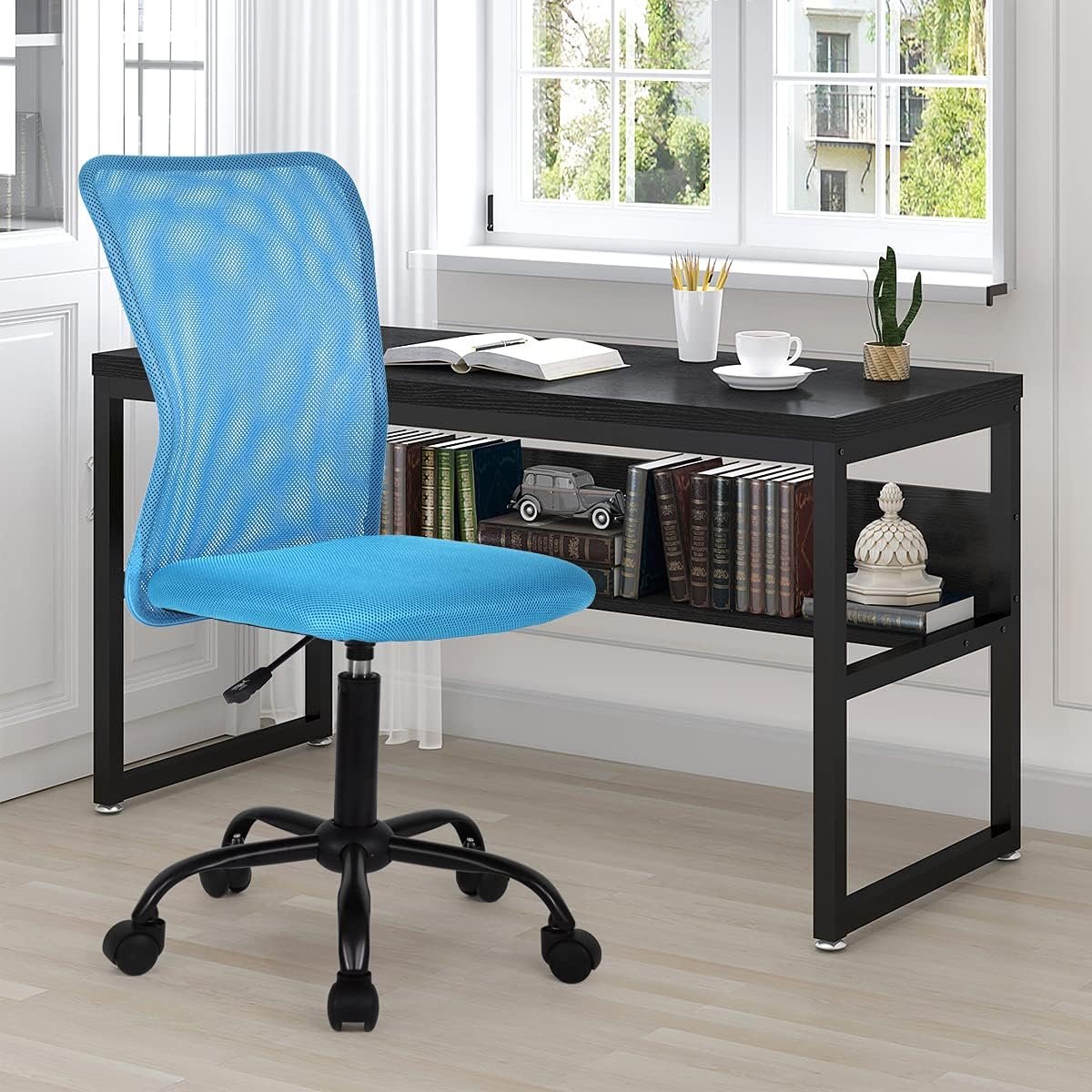 Amazon.com: Armless Desk Chairs, Chair No Arms, Adjustable Rolling Mesh ...