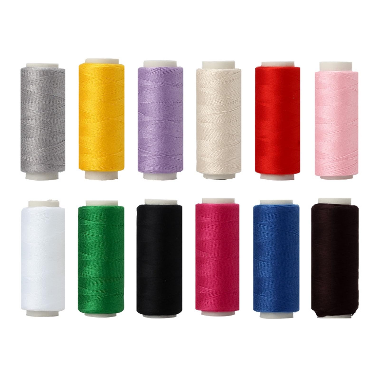 12 Rolls Set of Polyester Sewing Thread,Strong Sewing Thread Bobbin ...