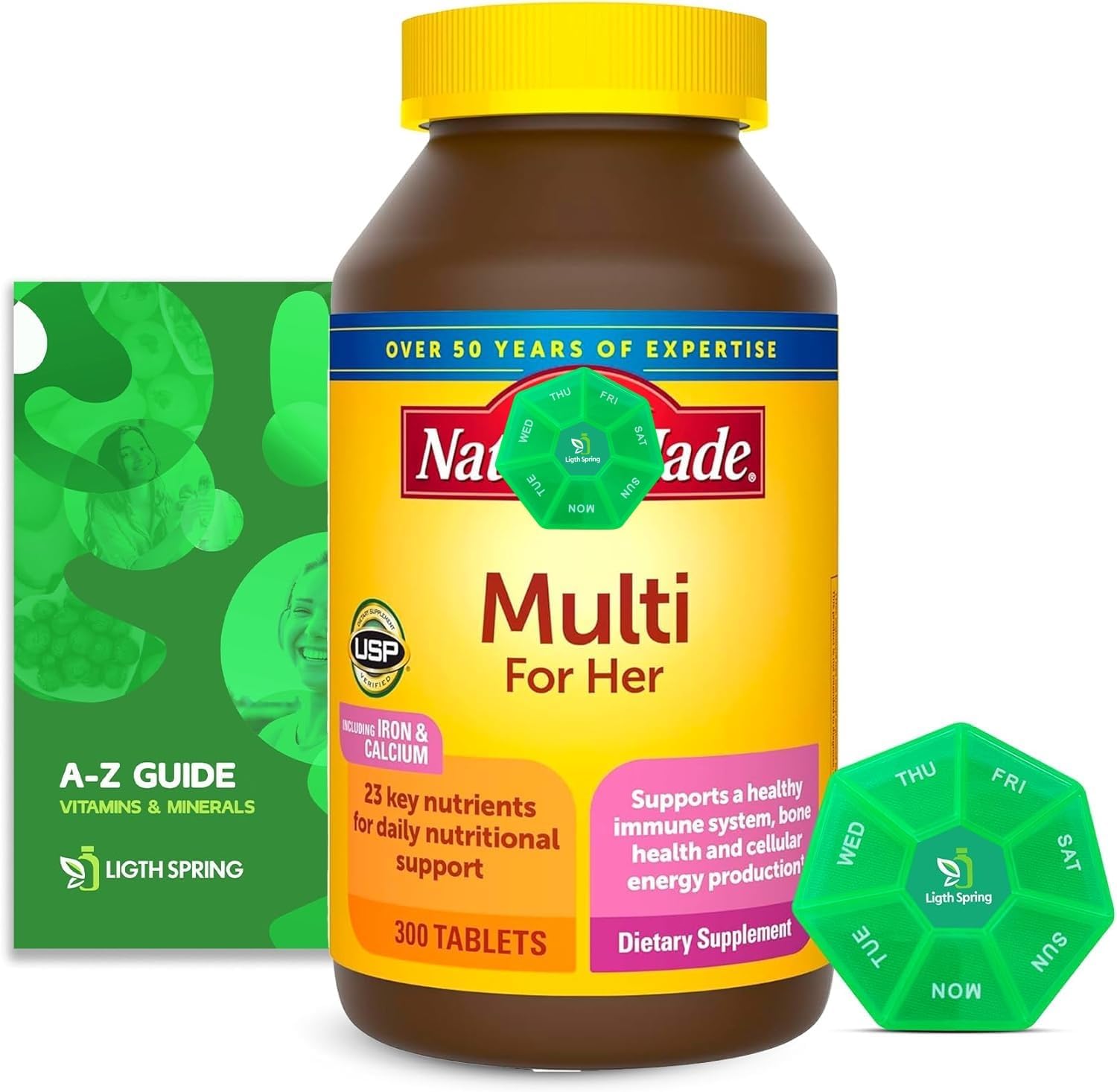 Amazon.com: Nature Made Multi + Elderberry Capsules, Multivitamin for ...