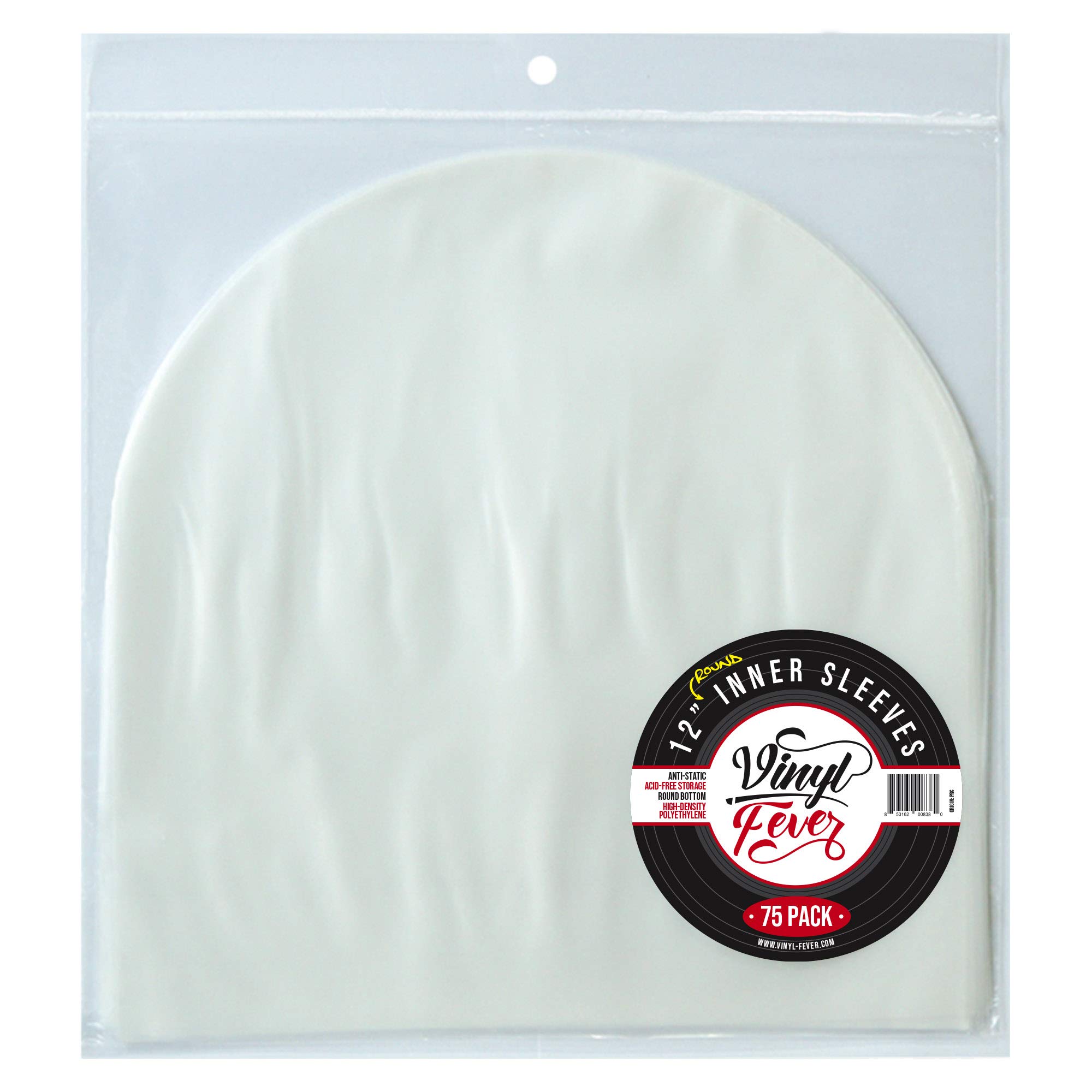 Amazon.com: (75 Pack) Vinyl Fever Round Bottom Inner Record Sleeves ...
