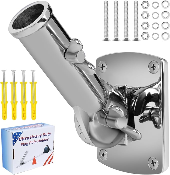 Amazon.com : 316 Stainless Steel Flag Pole Holder, Marine Grade Ultra ...