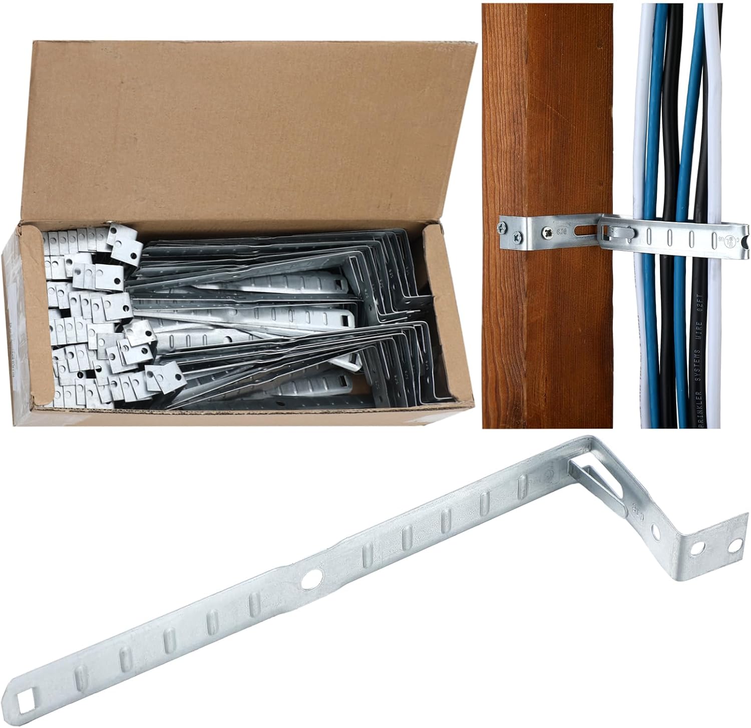 Amazon.com: Landhoow 100 Pcs Stud Mounting Cable Support Cable to Wood ...