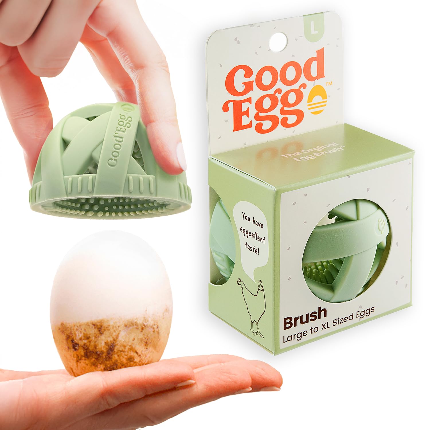 Amazon.com: GoodEgg The Original Egg Brush, Silicone Egg Cleaning Brush ...