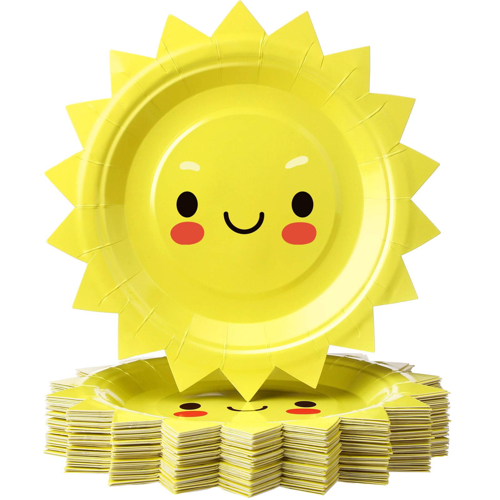 Amazon.com | Havawish 50 Pieces 7" Yellow Sunshine Plates Bulk Light ...
