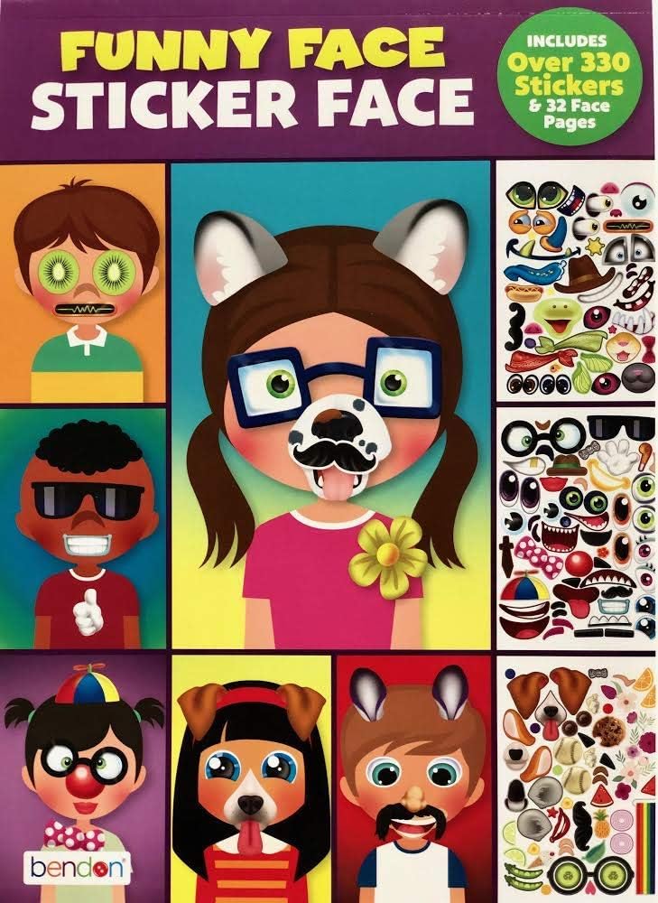 Amazon.com: Bendon Funny Face Sticker Face Book - 300+ Stickers