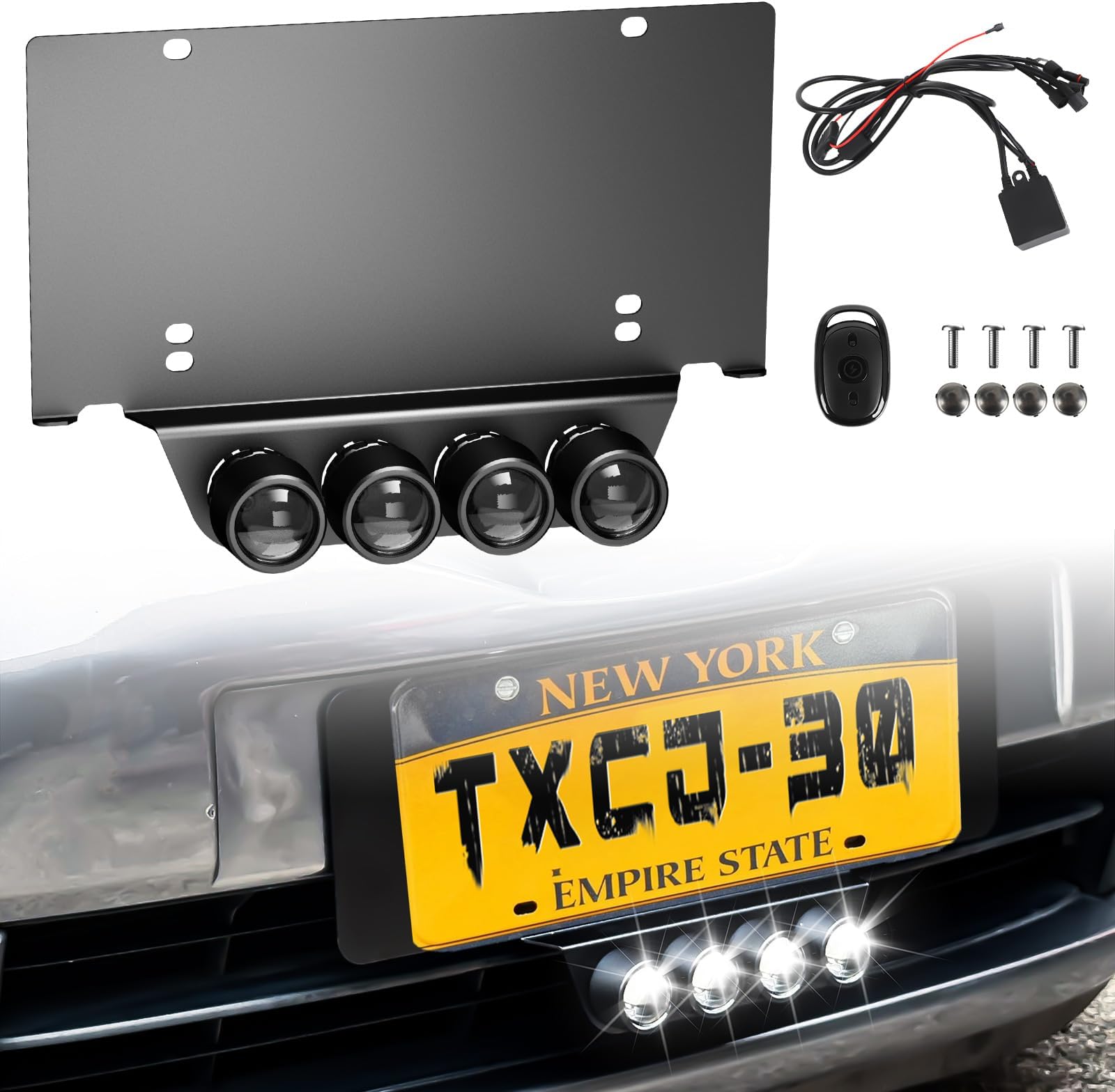 Amazon.com: DERI Universal License Plate Mount LED Driving Lights, Fog ...