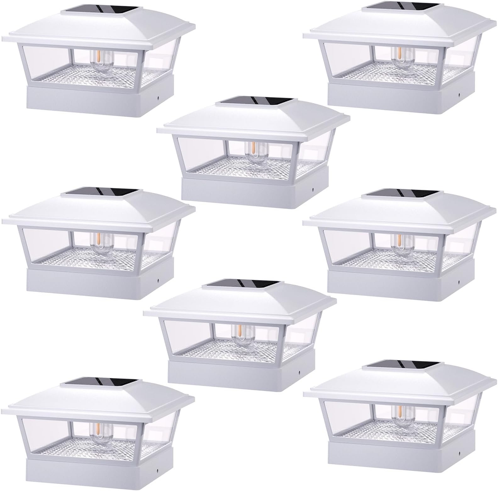 JeeYee Solar Post Cap Lights 2 Pack, Bright Solar Post Lights Outdoor ...