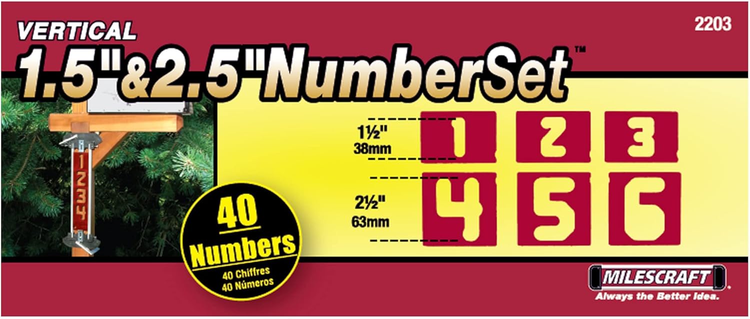 Amazon.com: Milescraft 2203 1.5in. and 2.5in. Vertical Number Templates ...