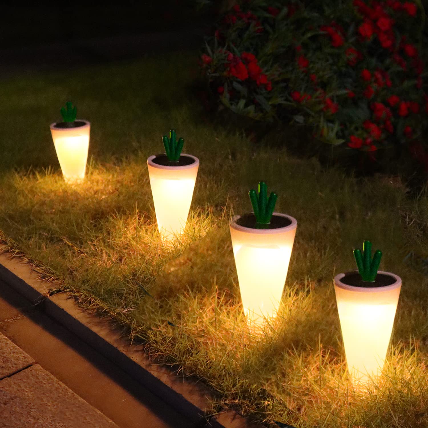 Snapklik.com : 4 Pack Outdoor Solar Garden Lawn Light, Carrot ...