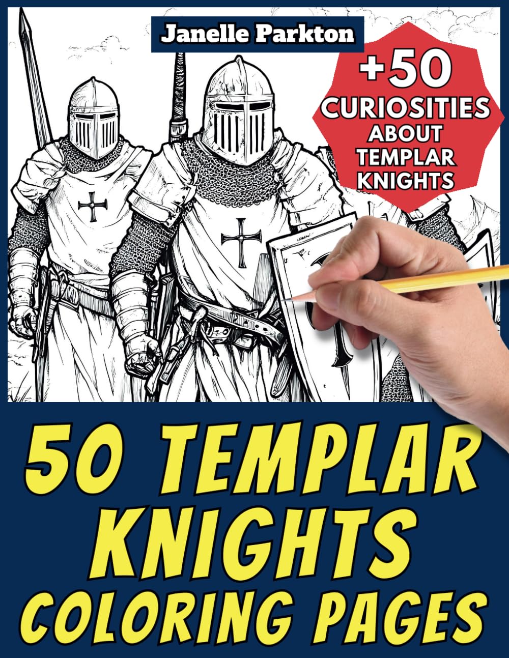 Amazon.com: 50 Templar Knights Coloring Pages Book for Kids and Adults ...