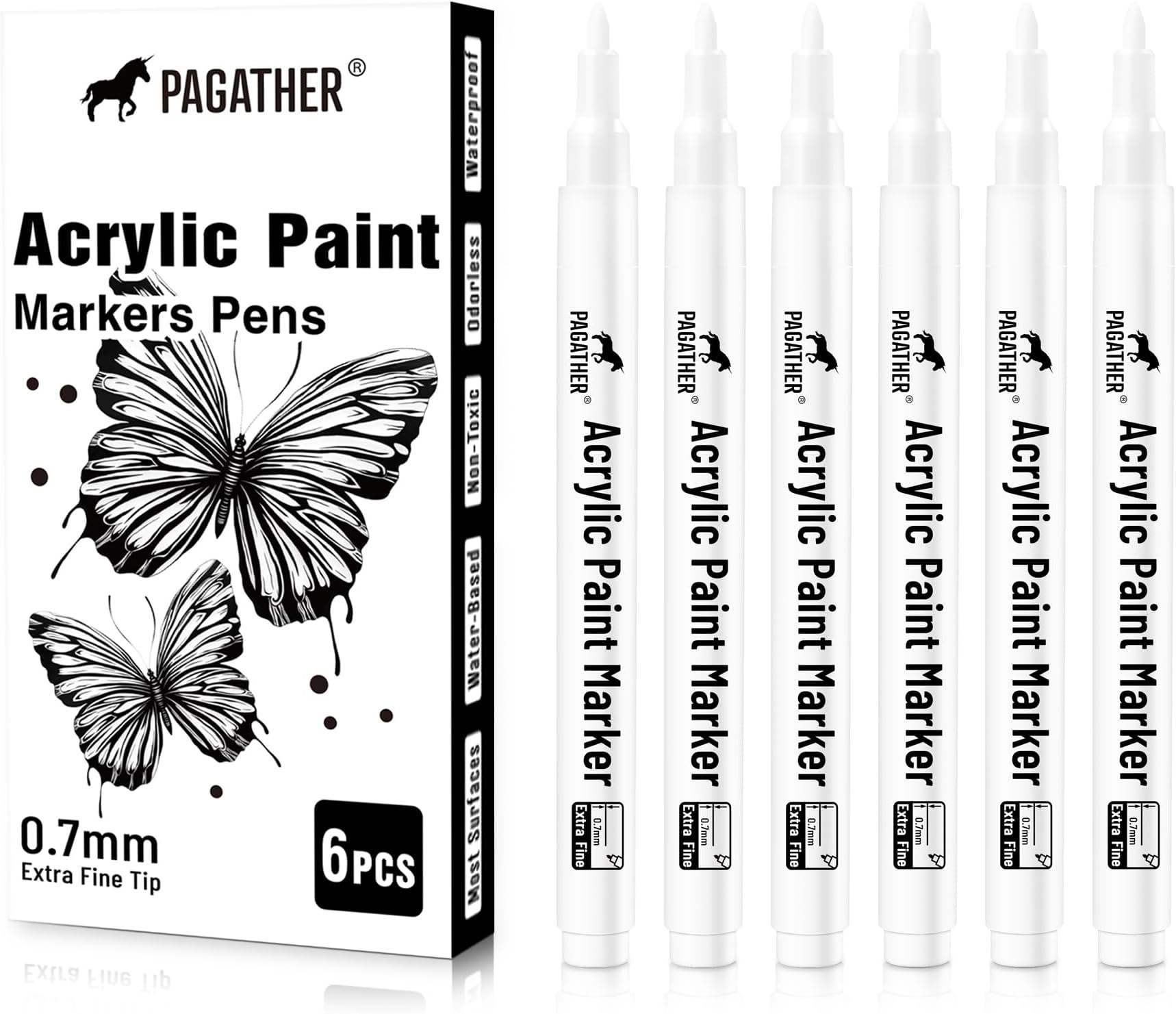 Amazon.com: Beeveer 6 Pcs White Colour Paint Pens Ultra Fine 0.7mm ...