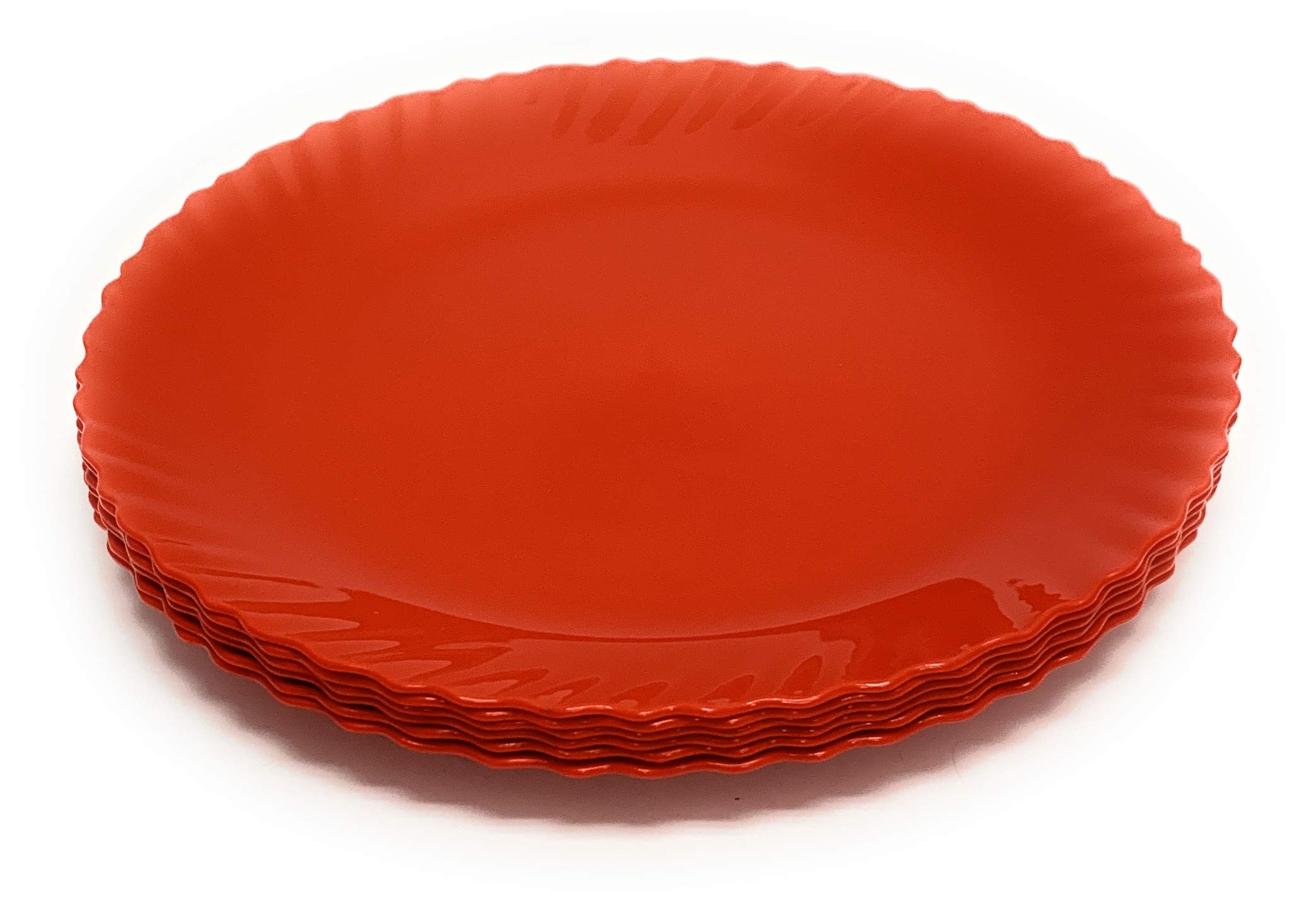 Amazon.com | Mintra Home Curly Collection (11.75in Plate 6pk, Red ...