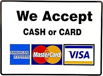 We Accept Card Payments Contactless Vinyl Signs (Image 3, A4 300MM X ...