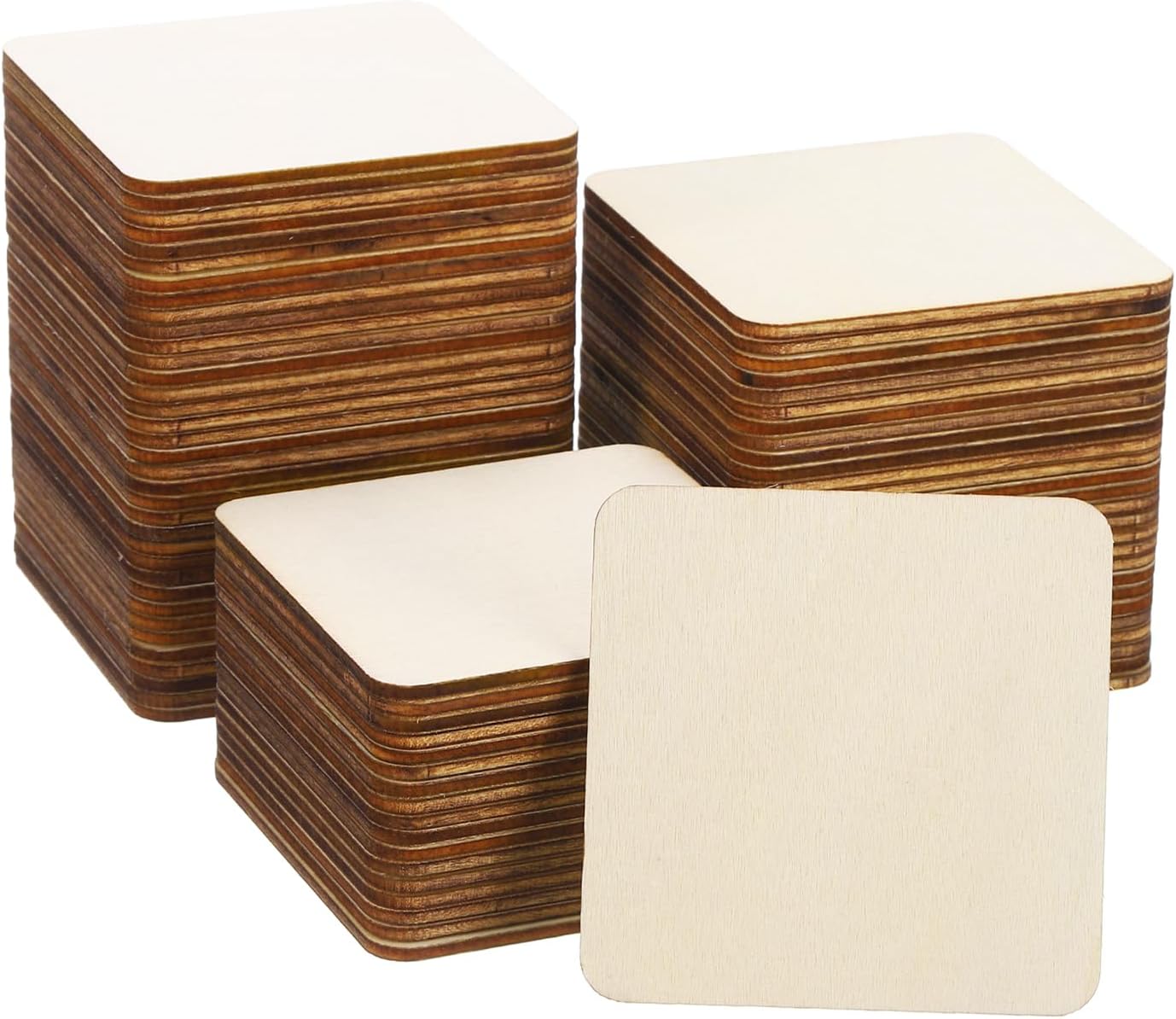 Amazon.com: PATIKIL 70mm Wood Pieces, 80Pcs Unfinished Square Wood ...